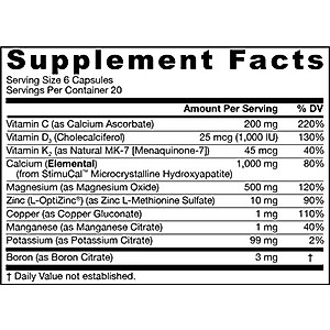 Jarrow Formulas BoneUp - 120 Capsules - Micronutrient Formula for Bone Health - Supplement Includes Natural Sources of Vitamin D3, Vitamin K2 (as MK-7) & Calcium - 60 Servings (Packaging May Vary)