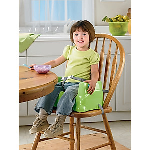 Fisher-Price Portable Toddler Booster Seat, Healthy Care, Travel Dining Chair with Dishwasher Safe Tray, Green