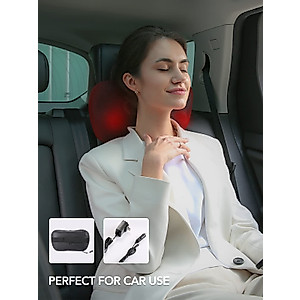 Shiatsu Back Neck and Shoulder Massager with Heat, 3D Kneading Deep Tissue Electric Massage Pillow for Muscle Pain Relief, Spa-Like Soothing for Home Car and Office