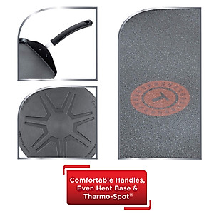 T-fal, Ultimate Hard Anodized, Nonstick 10.25 In. Square Griddle, Black, , 10.25 Inch, Grey