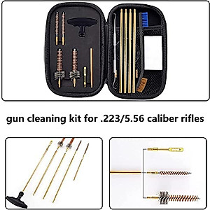 Pro .223/5.56 Cleaning Kit with Bore Chamber Brushes Cleaning Pick Kit, Brass Cleaning Rod in Zippered Organizer Compact Case BOOSTEADY