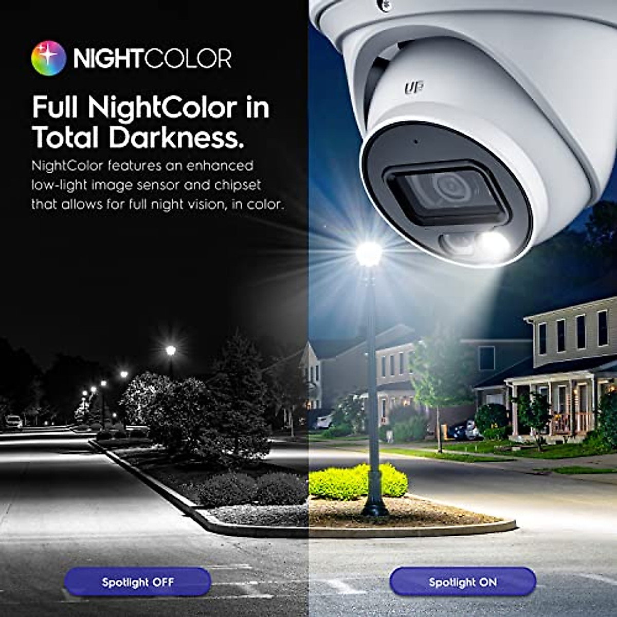 Amcrest UltraHD 4K (8MP) IP PoE AI Camera, 49ft Nightcolor, Security Outdoor Turret Camera, Built-in Microphone, Human Detection, Active Deterrent, 129° FOV, 4K@15fps IP8M-2779EW-AI (White)