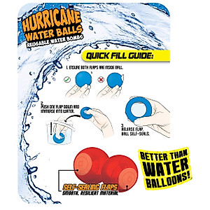 Prime Time Toys Hurricane Reusable Water Balls – 3-Pack Reusable Water Balloons for Kids Age 5+ – Silicone Water Balloons with Self Sealing Quick Fill, Refillable Water Balloons, Safe No Magnets