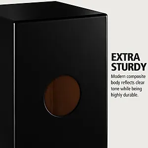 Meinl Cajon Box Drum with Internal Snares - NOT MADE IN CHINA - Maple Frontplate / MDF Body Full Size, 2-YEAR WARRANTY (MCAJ100BK-MA)