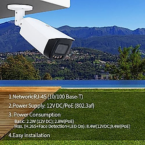 EmpireTech 4K 8MP 1/1.2" CMOS Ultra Low Light Full-Color AI IP Camera Warm LED Bullet SMD 3.0 IP67 Weatherproof, Built-in Mic and Speaker,ePOE and POE, SMD Plus,Face Detection,IPC-Color4K-X 3.6mm