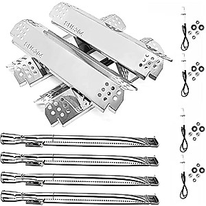 Hisencn 304 Stainless Steel Grill Parts Kit for Home Depot Nexgrill 4 Burner 720-0830H 720-0783E, 5 Burner 720-0888N Grill Burner, Heat Plate, Cooking Grate and Griddle Grill Replacement