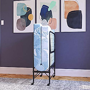 DHP Levy Folding Guest Bed with Metal Frame & 4 Inch Mattress, Twin, Black