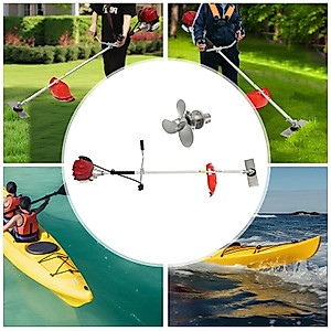 CheriMuMu Gas Powered Brush Cutter, 38.3CC Cordless Weed Wacker 2 in 1 Gas String Trimmer and Grass Trimmer 4-Cycle Weed Eater for Garden Yard, 1100W Marine Propeller