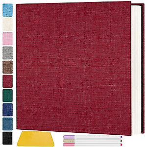 Zesthouse Large 18In Photo Album Self Adhesive 60 Pages, Scrapbook Albums with Sticky Page Holds 10x12 & 8x10 & 5X7 & 4x6 Pictures, DIY Photo Book Ideal Gift for Family Wedding Baby