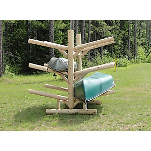 Log Kayak Rack - Kayak Storage Rack, Kayak Racks for Outdoor Storage, Kayak Rack for Garage, Paddle Board Rack, Fishing Canoe Rack, Surfboard Rack and SUP Storage Rack - 6 Kayak Racks, Unfinished