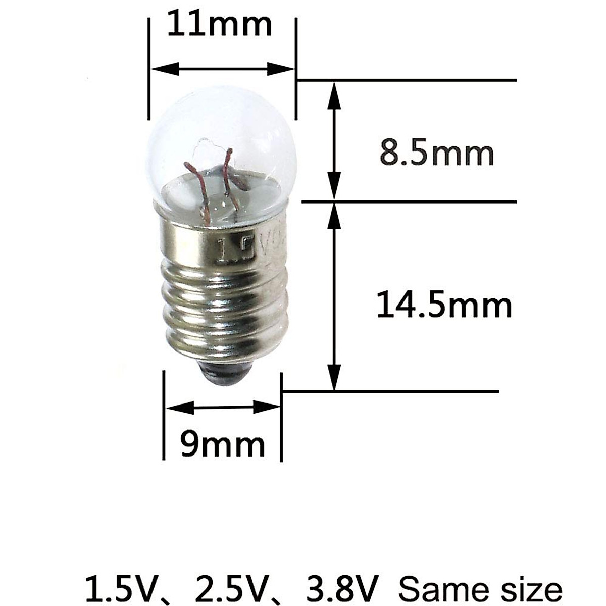 MEETOOT 25pcs E10 Mini Light Bulbs 1.5V 0.3A Physical Electrical Experiment Screw Base Indicator Light Incandescent Bulb Old-Fashioned Flashlight Lamp