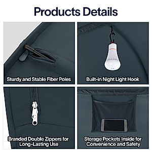 LEEDOR Bed Tent Dream Tents Bed Canopy Shelter Cabin Indoor Privacy Warm Breathable Pop Up Twin Size for Kids and Adult Patent Pending PitchBlack(Mattress Not Included)