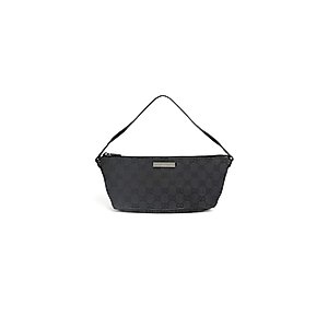 Gucci Women's Pre-Loved Boat Pochette, Gg Canvas, Black, One Size