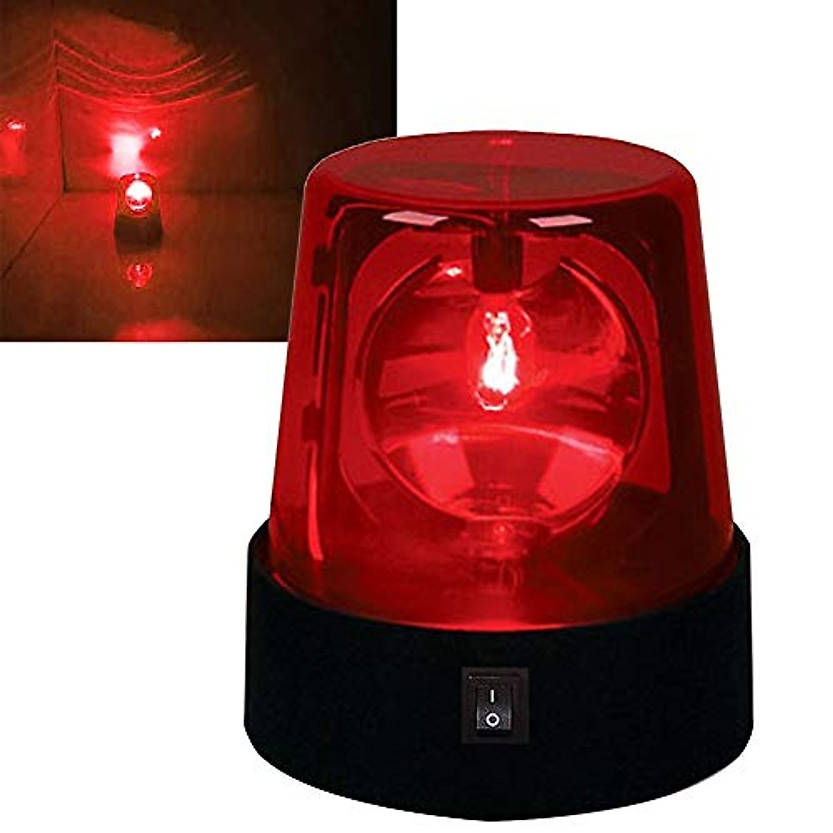 LED Strobe Light,360 Degree Rotating DJ Flashing Stage Effect Battery Powered Strobe Light Car Siren Strobe Light，Disco Party Rotating Lamp(Red,size:1pc)