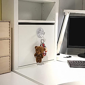 Elegear Suction Cup Hooks for Shower, 2 Pack Waterproof Reusable Shower Suction Hooks, Clear Suction Shower Hooks Hold up to 6.6LB Wreath Suction Hook for Christmas Wreath Loofah Towel Sponge