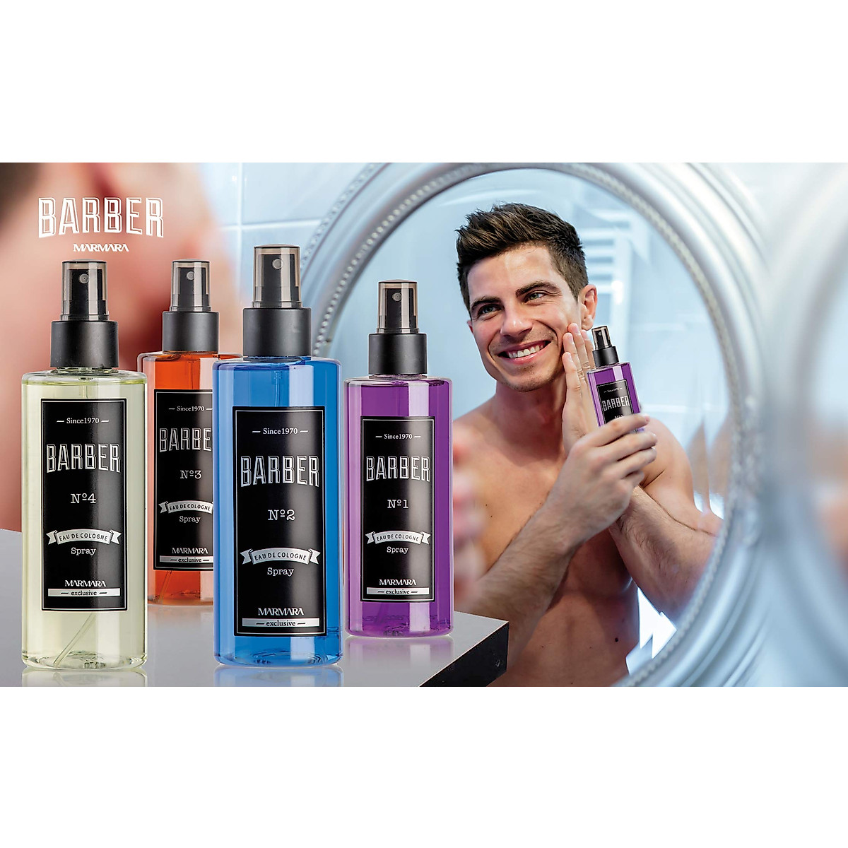 Marmara Barber Cologne - Best Choice of Modern Barbers and Traditional Shaving Fans Glass Bottle (500 ml, No2)