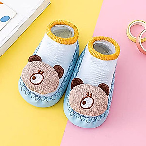 Lykmera Summer Autumn Comfortable Infant Toddler Shoes Cartoon Rabbit Cat Children Mesh Breathable Floor Walking Shoes (Sky Blue, 12-18 Months)