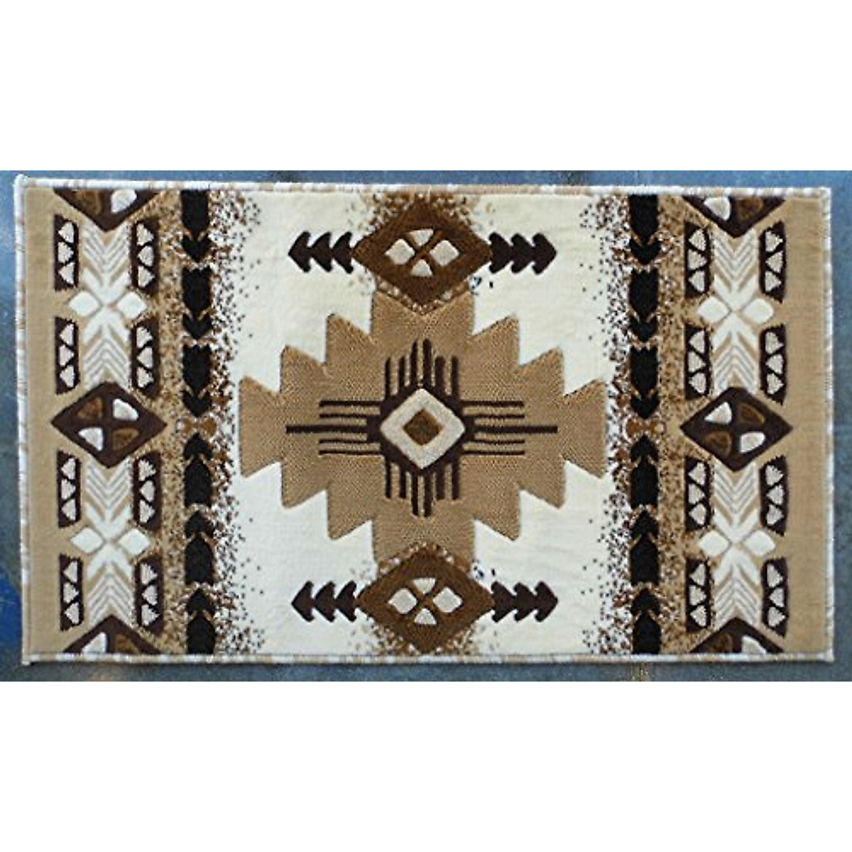 Concord Global Trading South West Native American Area Rug Design C318 Ivory (24 Inch X 40 Inch)