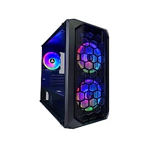 Apevia PRODIGY-BK Micro-ATX Gaming Case with 1 x Tempered Glass Panel, Top USB3.0/USB2.0/Audio Ports, 3 x RGB Fans, Black Frame