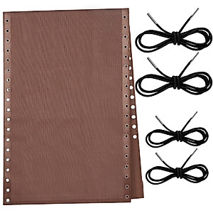 Queekay Chair Replacement Fabric with 4 Bungee Cord Lounge Chair Cloth Mesh Chair Repair Kit for Patio Recliner Chair Outdoor Lawn Pool(Brown, 63 x 21 Inch)