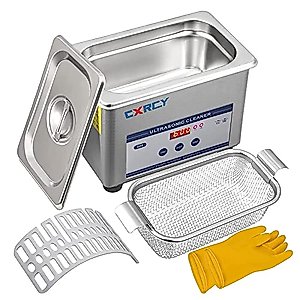 CXRCY 0.8L Ultrasonic Cleaner Lab Diamond Cleaner Machine with Timer for Jewelry Diamond Rings Watch Glasses Parts Circuit Board Dental Instruments