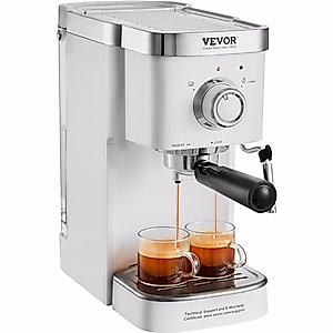VEVOR Espresso Coffee Machine, 15Bar Semi-Automatic Espresso Maker with Milk Frother Steam Wand, Professional Cappuccino Latte Machine with High-Power Boiler & Removable Water Tank, NTC Control System