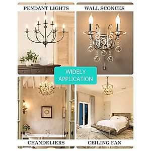 E12 100W Equivalent Frosted LED Candelabra Bulb CA10, Dimmable Small Base for Chandeliers, Ideal for Living Rooms, Dining Areas, and Hallways, Energy-Efficient for Cozy Indoor Lighting