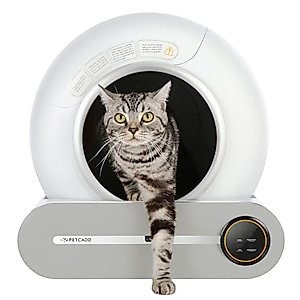 Self Cleaning Cat Litter Box, Automatic Cat Litter Box with APP Control, Works with Any Clumping Litter, Large Capacity/Isolation Odor/Safe Alert/Smart Health Monitor for Multiple Cats