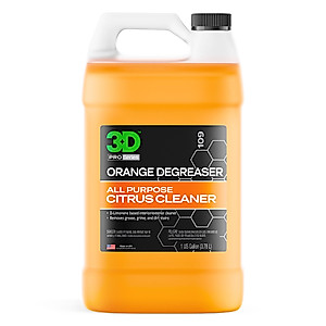 3D Orange Degreaser All Purpose Organic Citrus Cleaner - Multi Surface Interior & Exterior Use Degreaser & Cleaner Removes Clean Grease & Grime Residue on Plastic, Cloth, Vinyl, Metal, Leather, Carpet 1 Gallon