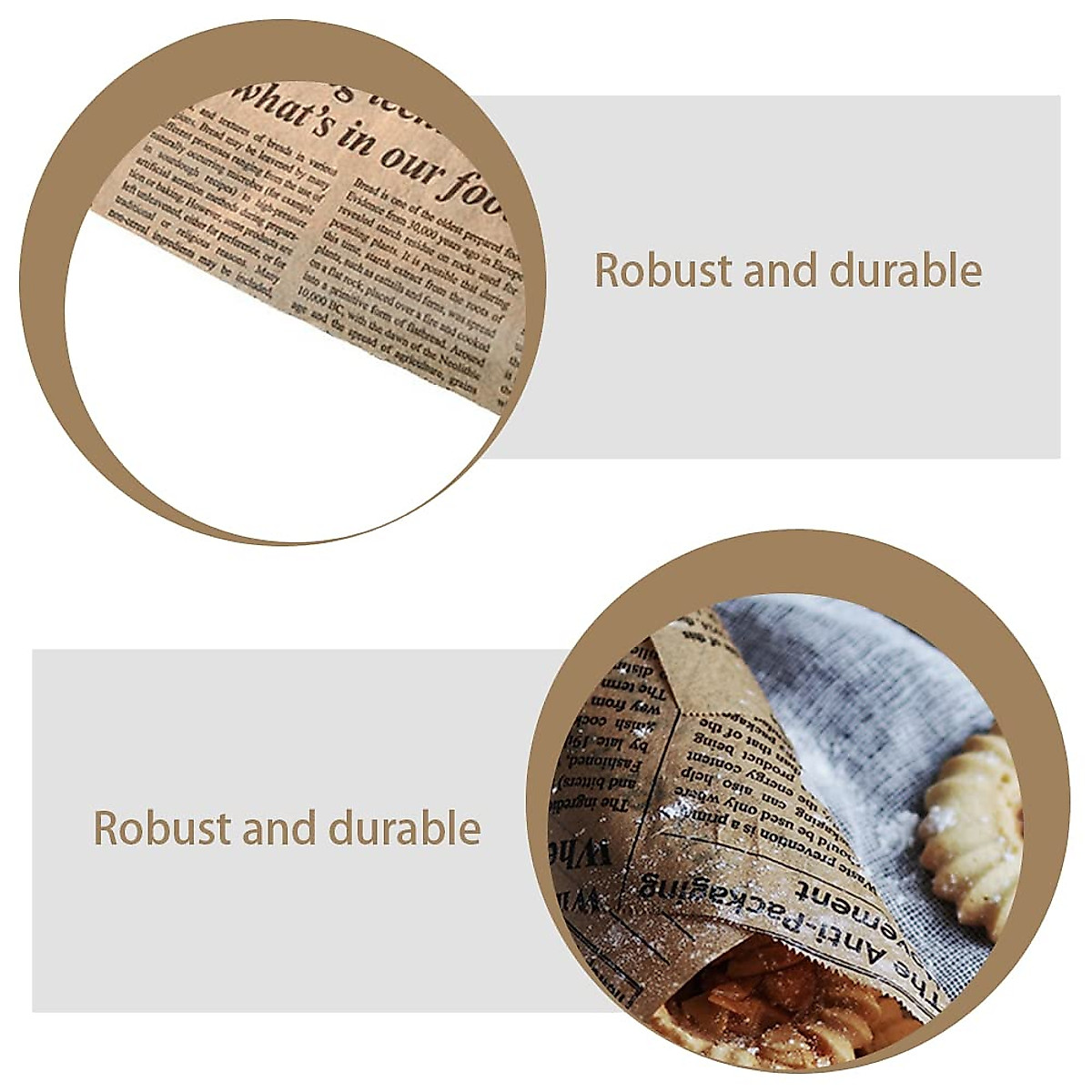 Baking Parchment Paper Roll Non Stick Baking Paper Newspaper Printing Design Food Wrapping Paper for Baking Cookies Bread Pizza Meat and Vegetables
