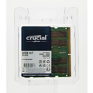 Crucial 32GB Kit (16GBx2) DDR4 2666 MT/s (PC4-21300) CL19 DR x8 SODIMM 260-Pin for Mac - CT2K16G4S266M