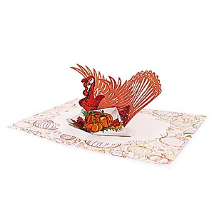 Oritouchpop Thanksgiving Turkey Pop Up Card - Handmade 3D Give Thanks Card, Happy Thanksgiving gift, Fall Thank You Card, Fall Greeting Card For Boy Girl Children Mom, Dad, Grandma, Grandpa