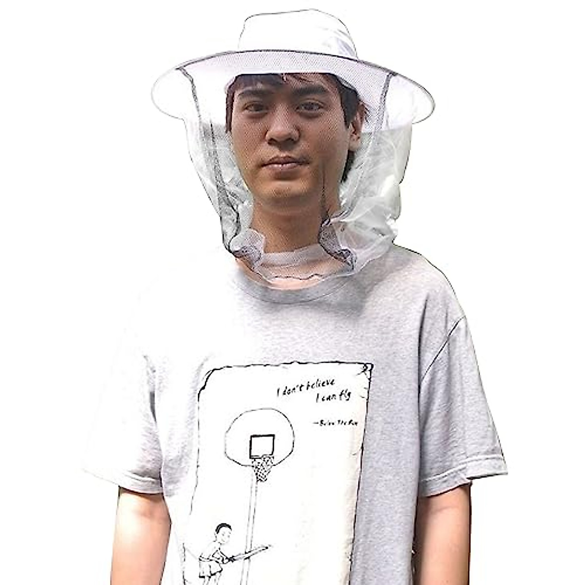 NAVADEAL White Beekeeper Beekeeping Hat with Veil Mosquito Fly Head Net Face Protection