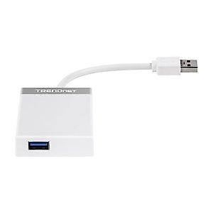 TRENDnet 4-Port USB 3.0 Hub, TU3-H4E, Plug & Play, Compact Size USB 3.0 Hub Compatible with Linux, Windows, Mac, Nintendo Switch, Backwards Compatible with USB 2.0, White