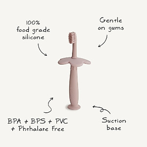 mushie Flower Toddler Training Toothbrush (Blush)
