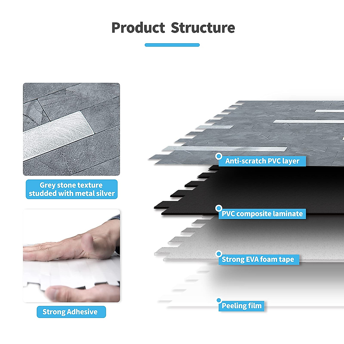 Art3d 10-Sheet Peel and Stick Grey Marble Backsplash Tile for Kitchen Bathroom