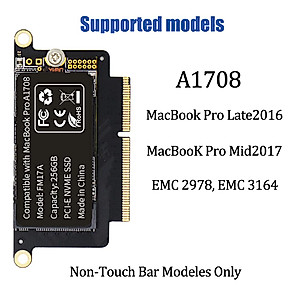 FLEANE FM17A 256GB PCIE 3.0x4 NVME 3D NAND TLC Flash SSD for MacBook Pro Retina A1708 (Late2016 - Mid2017), Included DIY Tools (256GB)