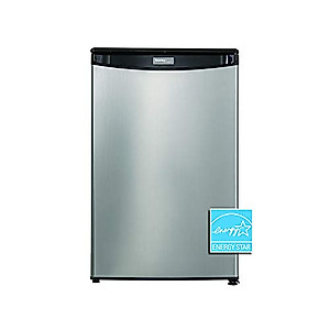 Danby DAR044A4BSLDD-6 4.4 Cu.Ft. Mini Fridge, Compact All Refrigerator for Bedroom, Living Room, Bar, Dorm, Kitchen-in Stainless Steel Look, Stainless