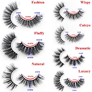 IFLOVEDEKD 7 Styles False Eyelashes 7 Pairs Eyelashes Natural Look 3D Fake Eyelashes 100% Handmade Long Lashes Natural Look Dramatic Lashes Pack Reusable Natural Lashes Soft Fluffy Eye Lashes