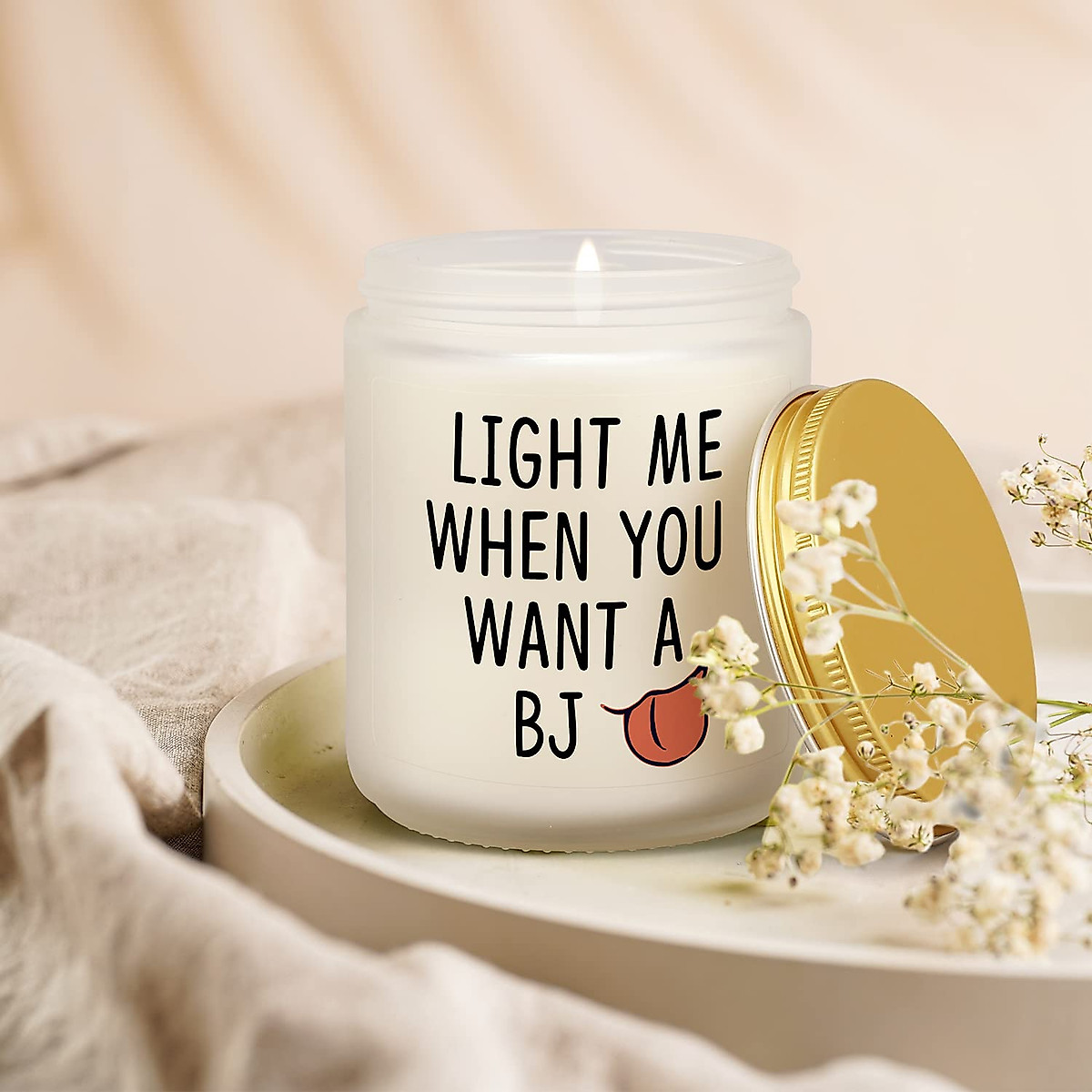 Gifts for Him - Light Me When You Want A BJ Candle, Funny Birthday Gifts for Men Naughty Valentines Day Engagement Anniversary Christmas Gifts for Husband Boyfriend Fiance Guy