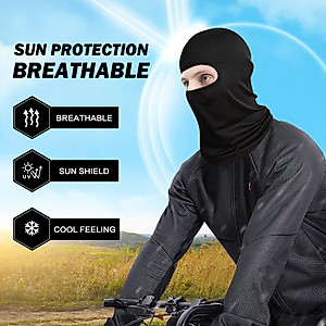 SUNLAND Black Balaclava Motorcycle Cycling Bike Bandana Hiking Skateboard Head Sock 6 Pack