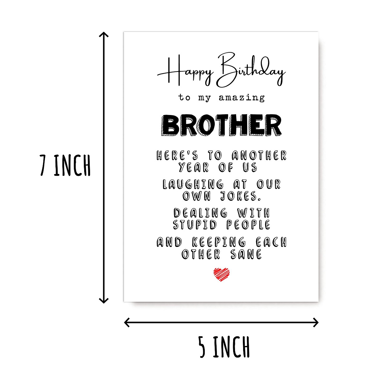 KrysDesigns Birthday Card Brother - Greeting Card - For Brother - Happy Birthday To My Amazing Brother - Funny Card For Brother - Quote Queen Cards