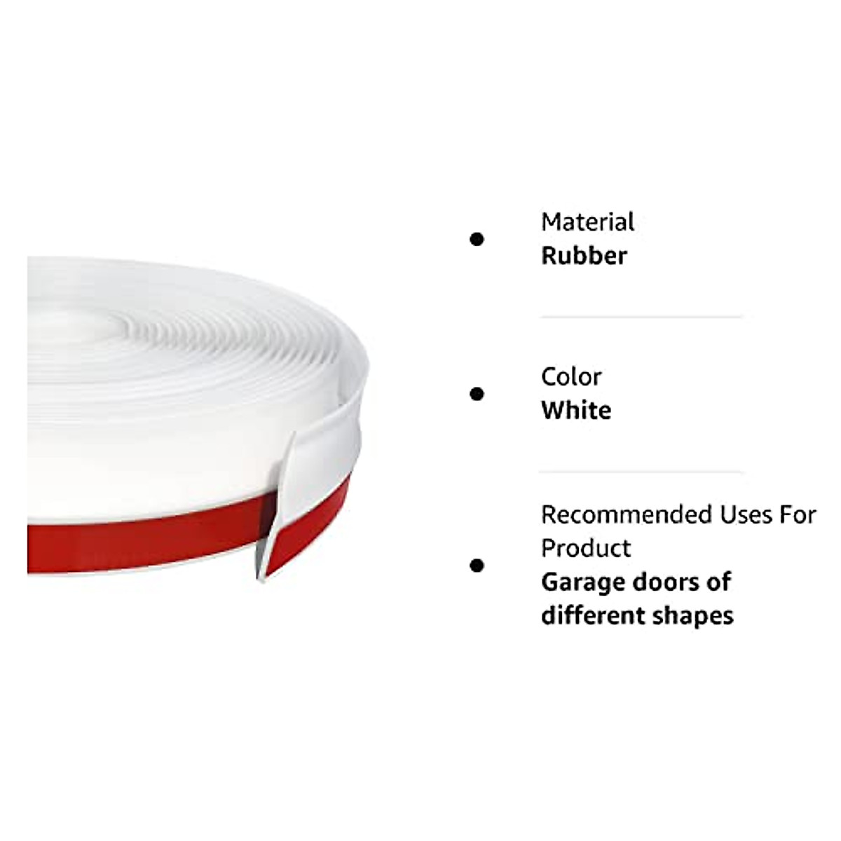 FOSLUOC Garage Door Seal Top and Side Seal Strip 34FT White Adhesive Backed Rubber Weather Stripping Replacement Weatherproofing Universal Sealing Professional.