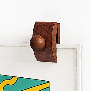 Tapestry Hangers, 4 Small Quilt Hangers for Wall Hangings, Blanket Hanger Clamps, Carpet Rug Display, Wooden Wall Clips for Hanging (Brown)