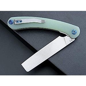 Eafengrow EF939 Folding Pocket Knife D2 Steel Blade G10 Handle EDC Tool Knife for Camping Survival and Outdoor (Jade)