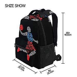 ALAZA Basketball Player Bank Shot Sports Large Backpack Personalized Laptop iPad Tablet Travel School Bag with Multiple Pockets