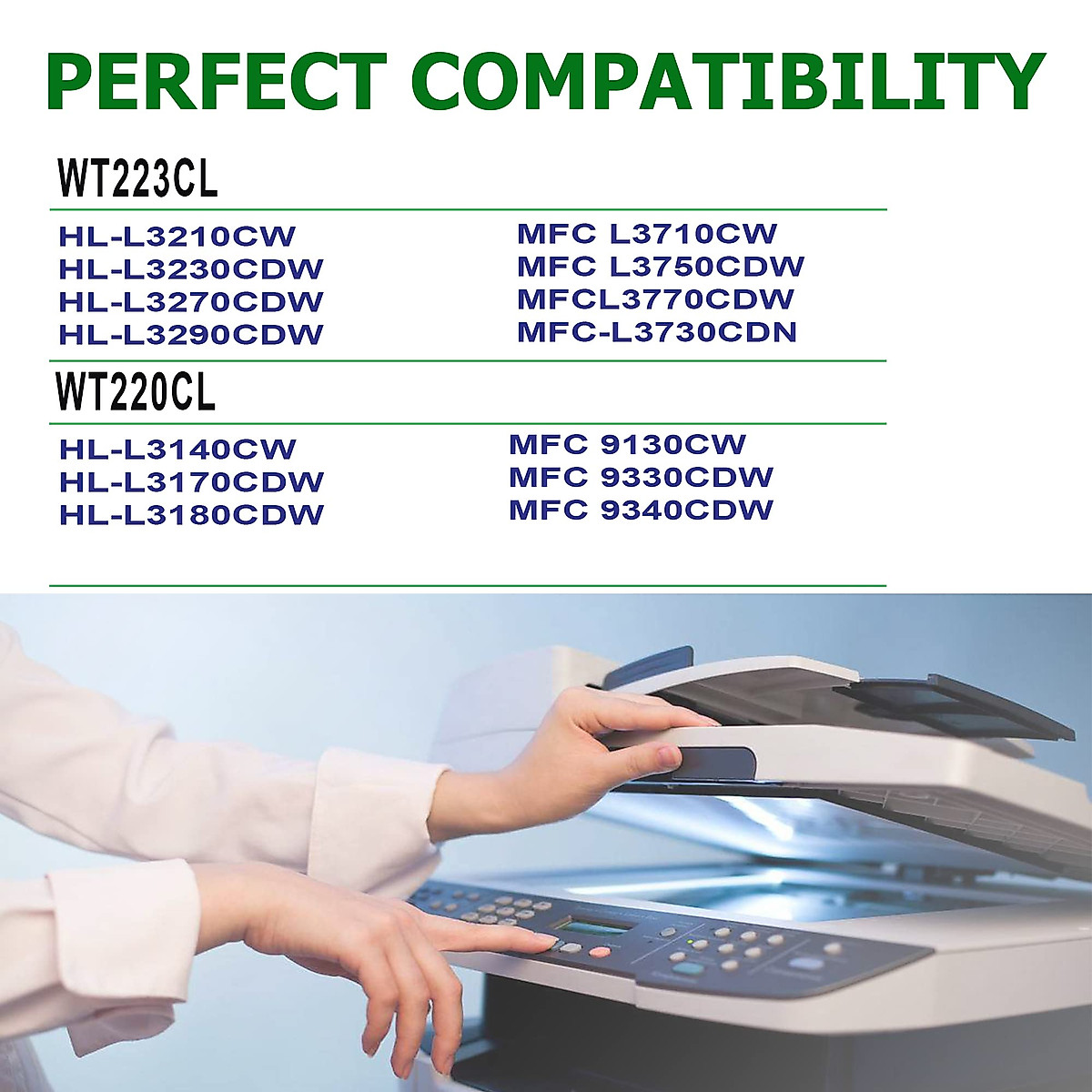 1 Pack Compatible for Brother WT-220CL Waste Toner Box WT-223CL Waste Toner Box Replacement for MCF-9340CDW HL-3140CW 3170CDW L3210CW L3230CDW L3270CDW 9130CW L3290CDW MFC-L3710CW L3770CDW