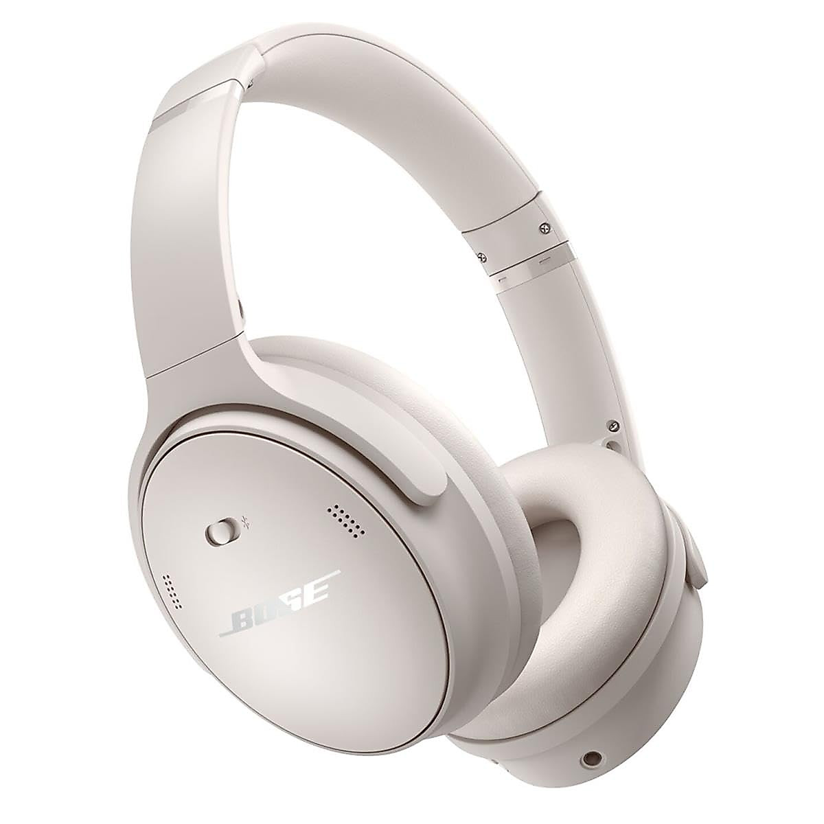Bose QuietComfort Wireless Noise Cancelling Headphones, Bluetooth Over Ear Headphones with Up to 24 Hours of Battery Life Bundled with Green Extreme Wireless Portable Charger, White Smoke