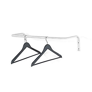 brightmaison Sofia Clothes Rack, Hanging Closet Organizer Adjustable & Wall Mount Clothes Rail Laundry Organizer Steel, White