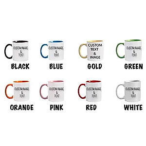 Customized Photo Mug with Personalized Text Upload Your Image with Different Designs, 11 ounces
